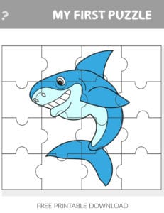 Shark Crafts for Kindergarten and Free Printable Puzzle
