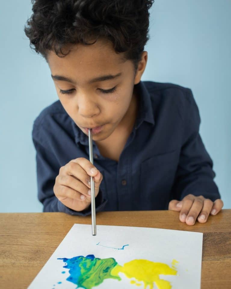 Straw Painting Art for Kids | In Our Spare Time
